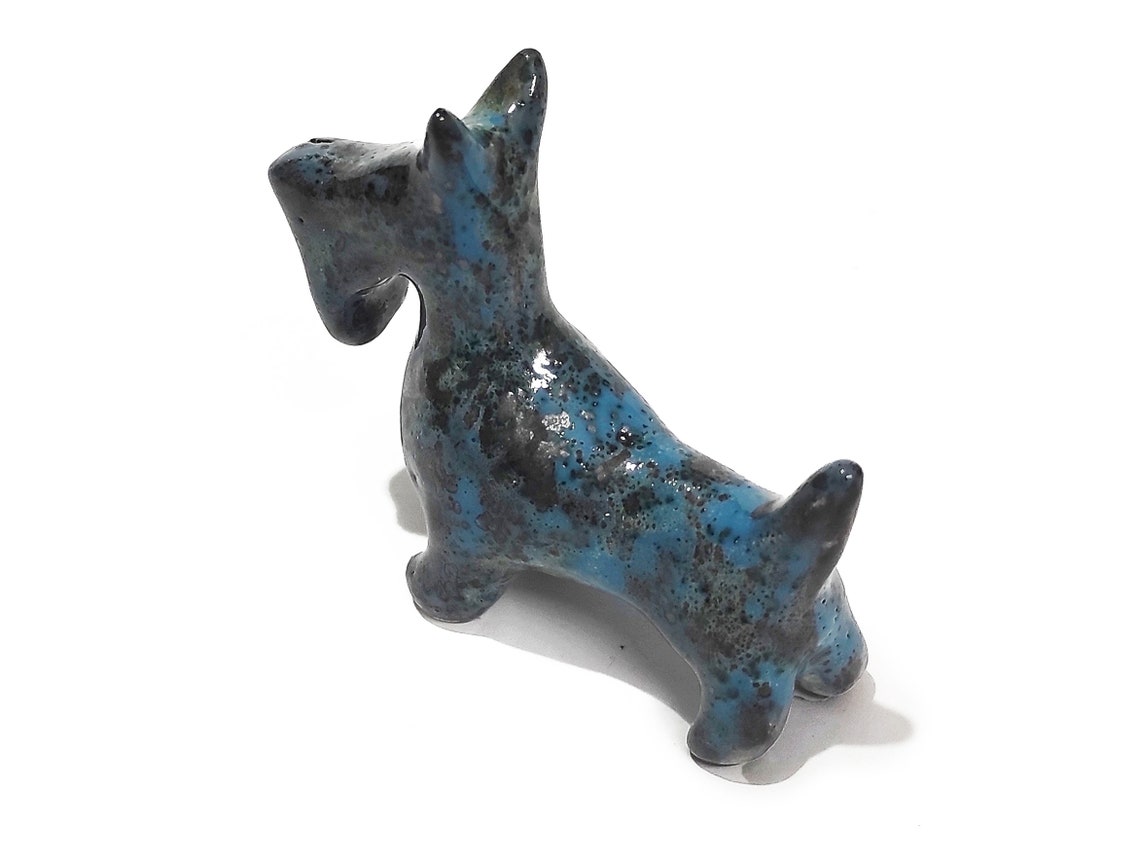 Miniature Schnauzer Ceramic Figurine, Schnauzer Puppy Clay Figurine ...