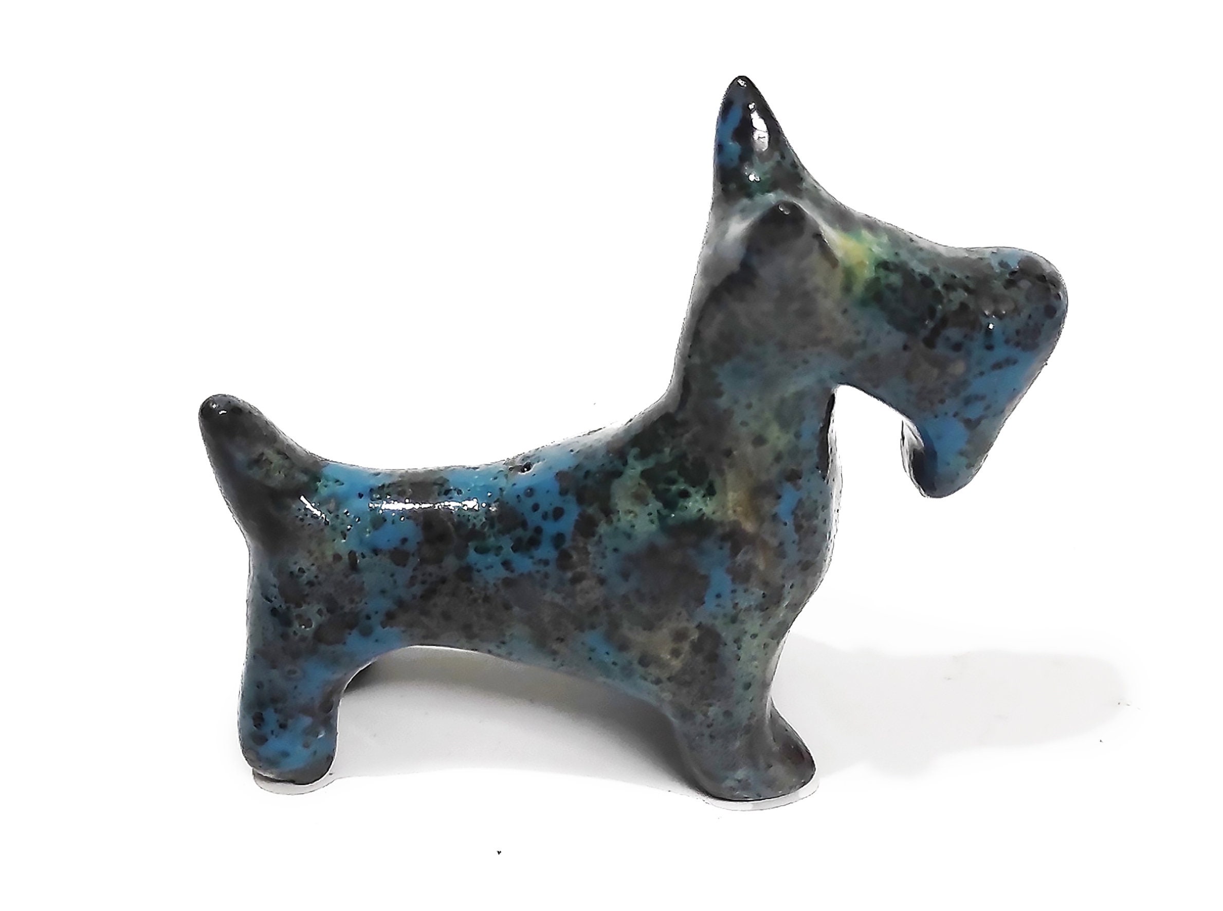 Miniature Schnauzer Ceramic Figurine, Schnauzer Puppy Clay Figurine ...
