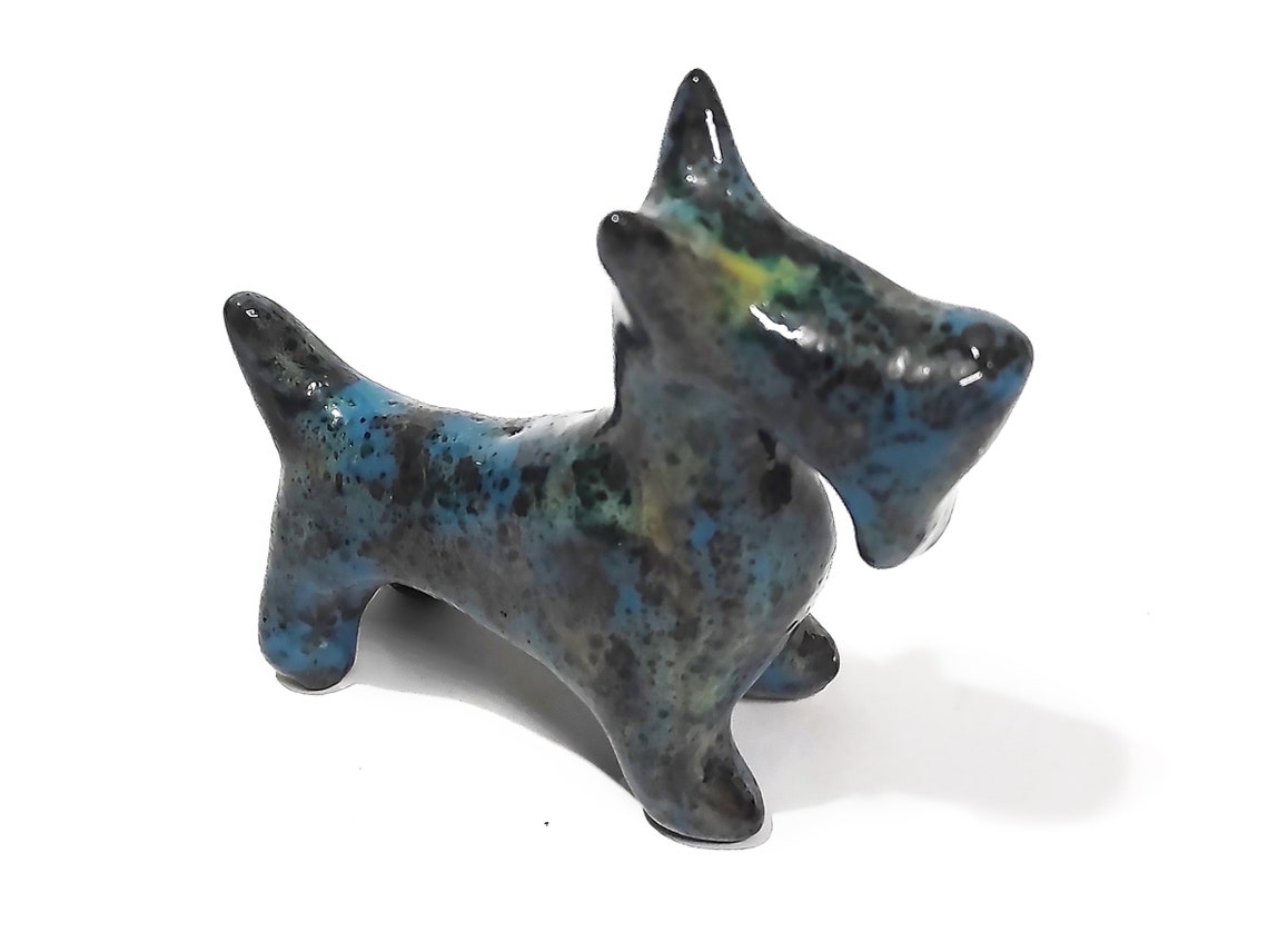 Miniature Schnauzer Ceramic Figurine, Schnauzer Puppy Clay Figurine ...