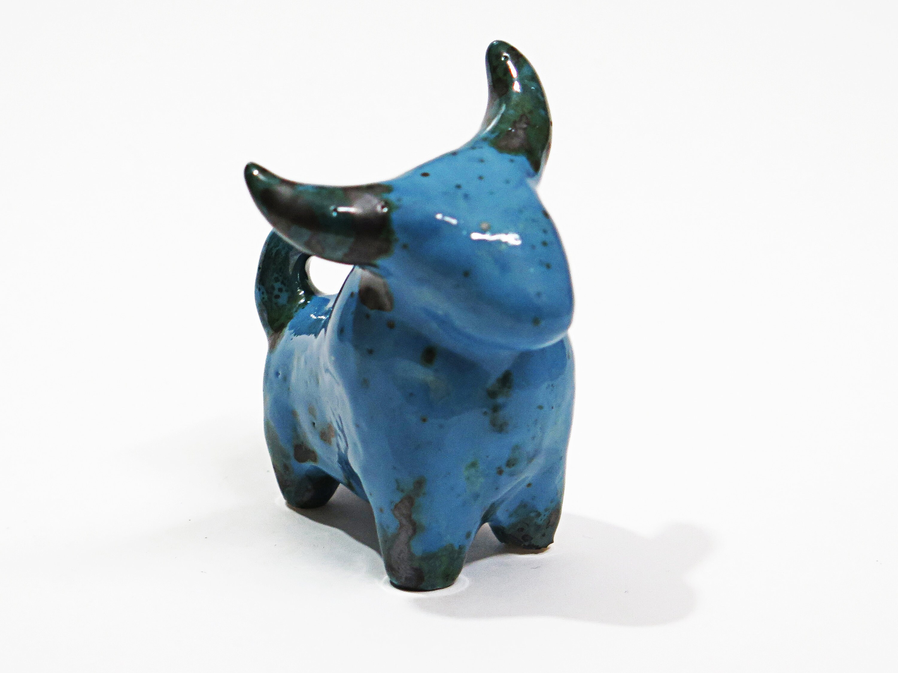 Blue Bull Ceramic Collectible Figurine - Etsy