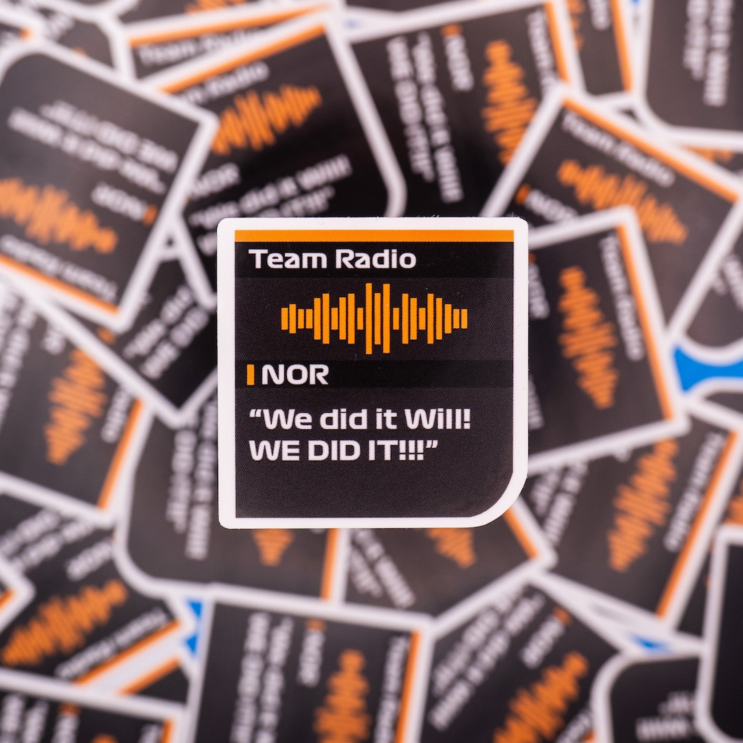 Lando Norris "we Did It Will! WE DID It!!!" Radio Message Waterproof ...