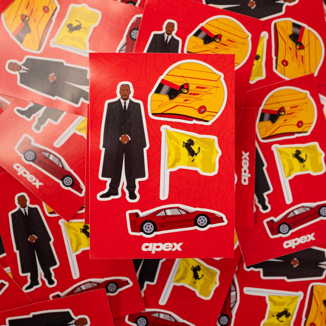 Lewis Hamilton Ferrari Sticker Sheet | A6 Sheet, 4 Stickers, Waterproof ...