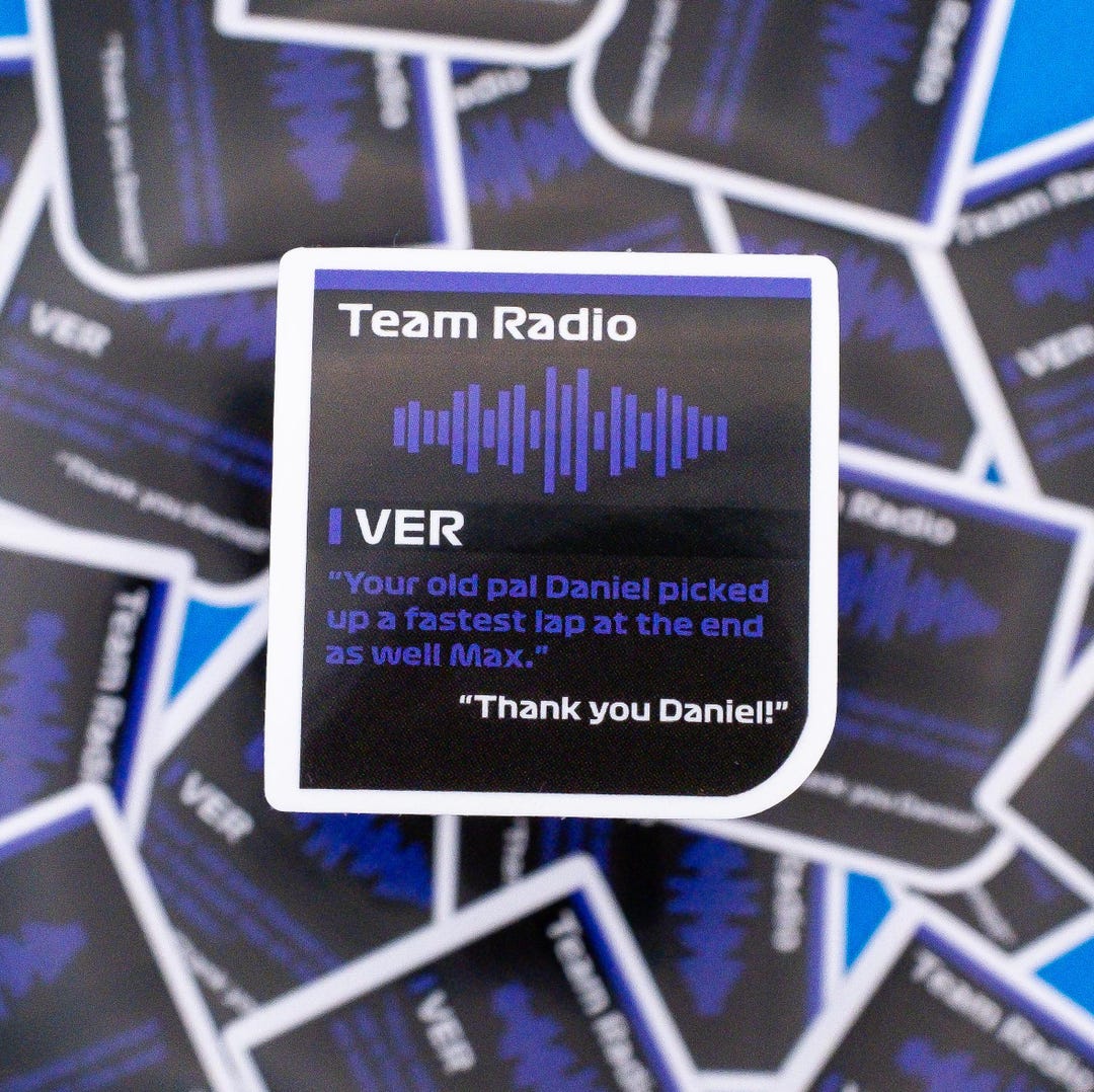 Max Verstappen "thank You Daniel" Formula 1 Radio Message F1 Waterproof ...