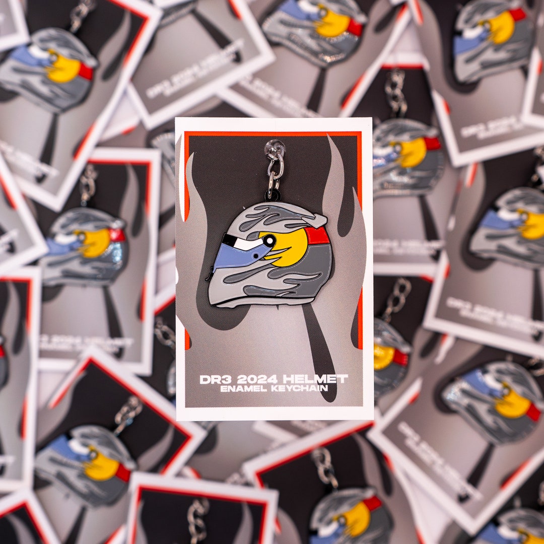Daniel Ricciardo Keyring 2024 Helmet Enamel Keychain Red Bull VCARB RB ...