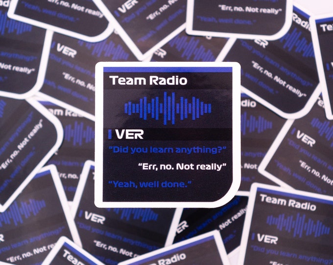 Max Verstappen "did You Learn Anything?" Radio Message Waterproof ...