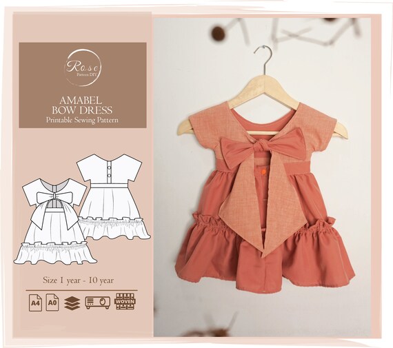 Amabel Bow Dress PDF Pattern - Etsy