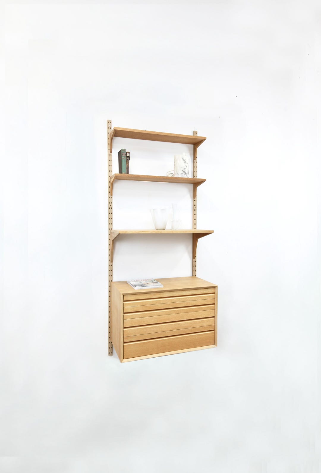 1-bay Danish Design Oak Cado Wall Unit | Poul Cadovius Shelving | Oak ...