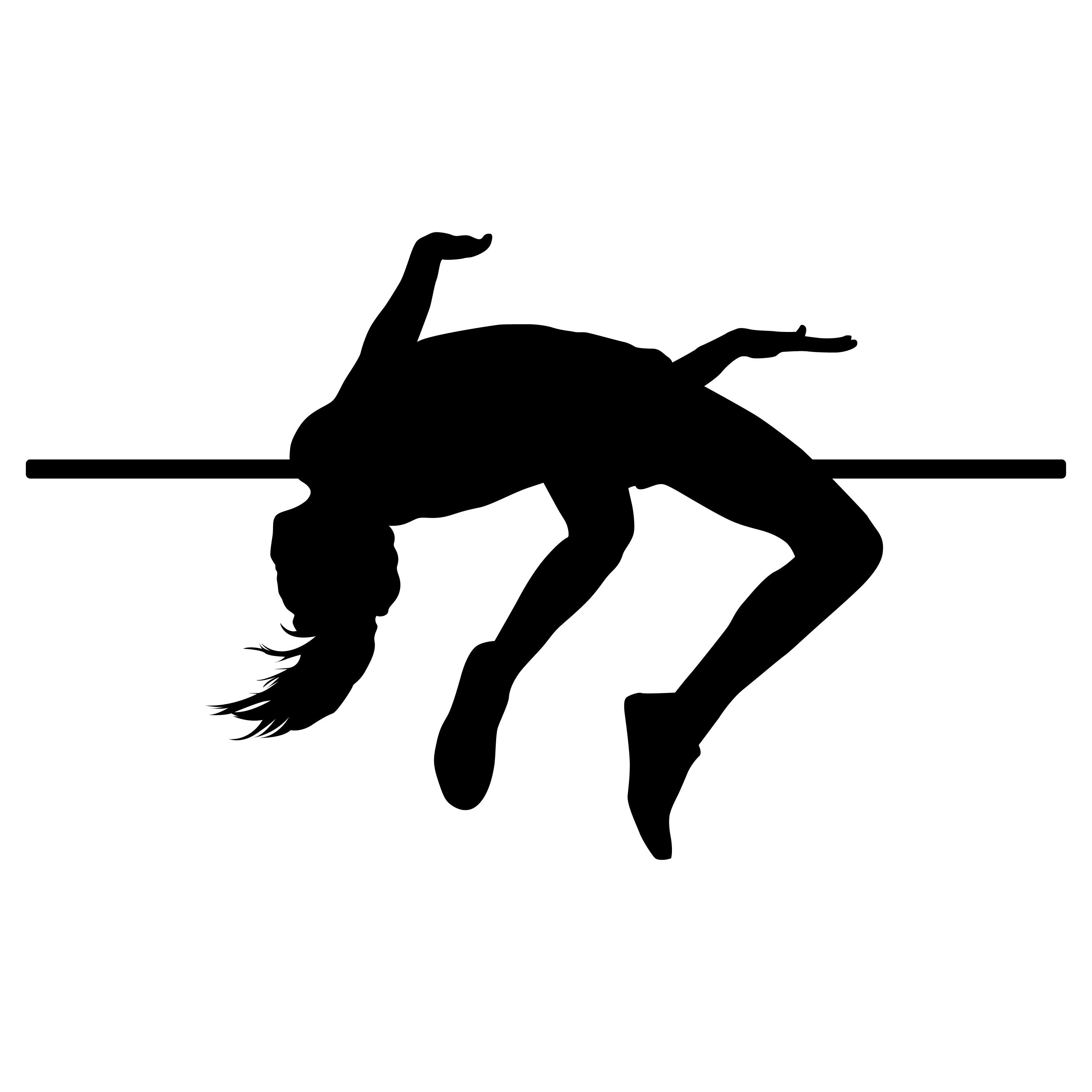 Athletic Girls Svg Bundle, High Jump Girl Svg Clipart, Digital Long ...