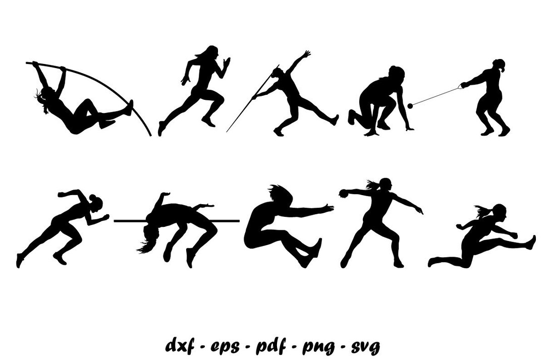 Athletic Girls Svg Bundle, High Jump Girl Svg Clipart, Digital Long ...