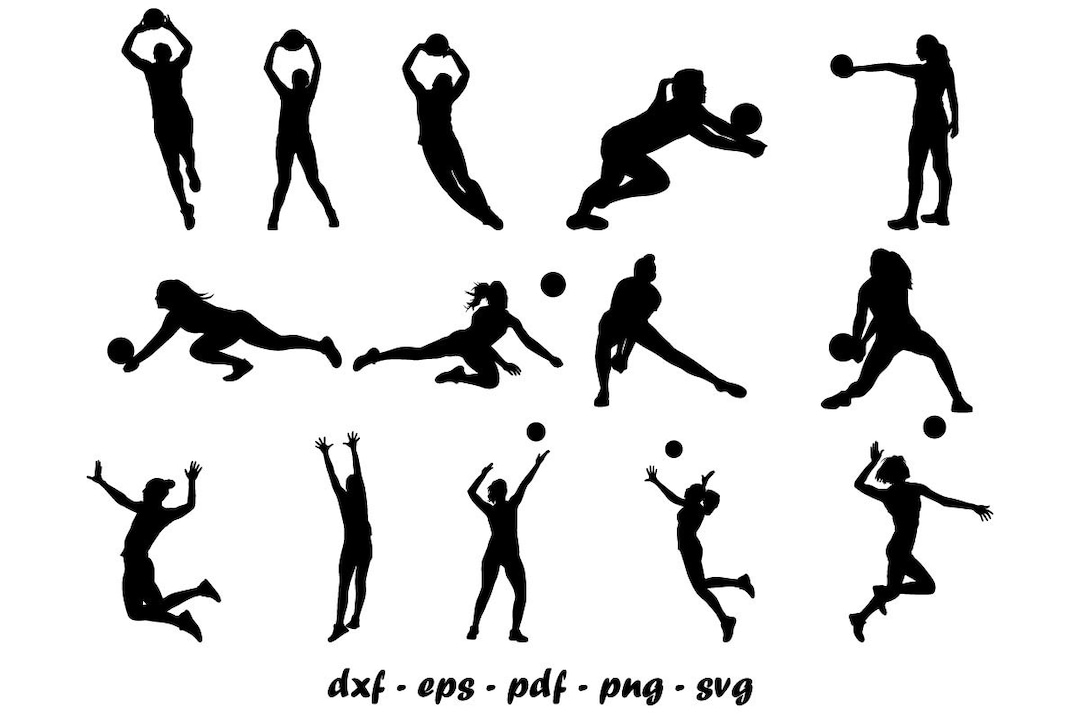 Volleyball Girls Svg Bundle, Volleyball Girl Svg Clipart, Digital ...