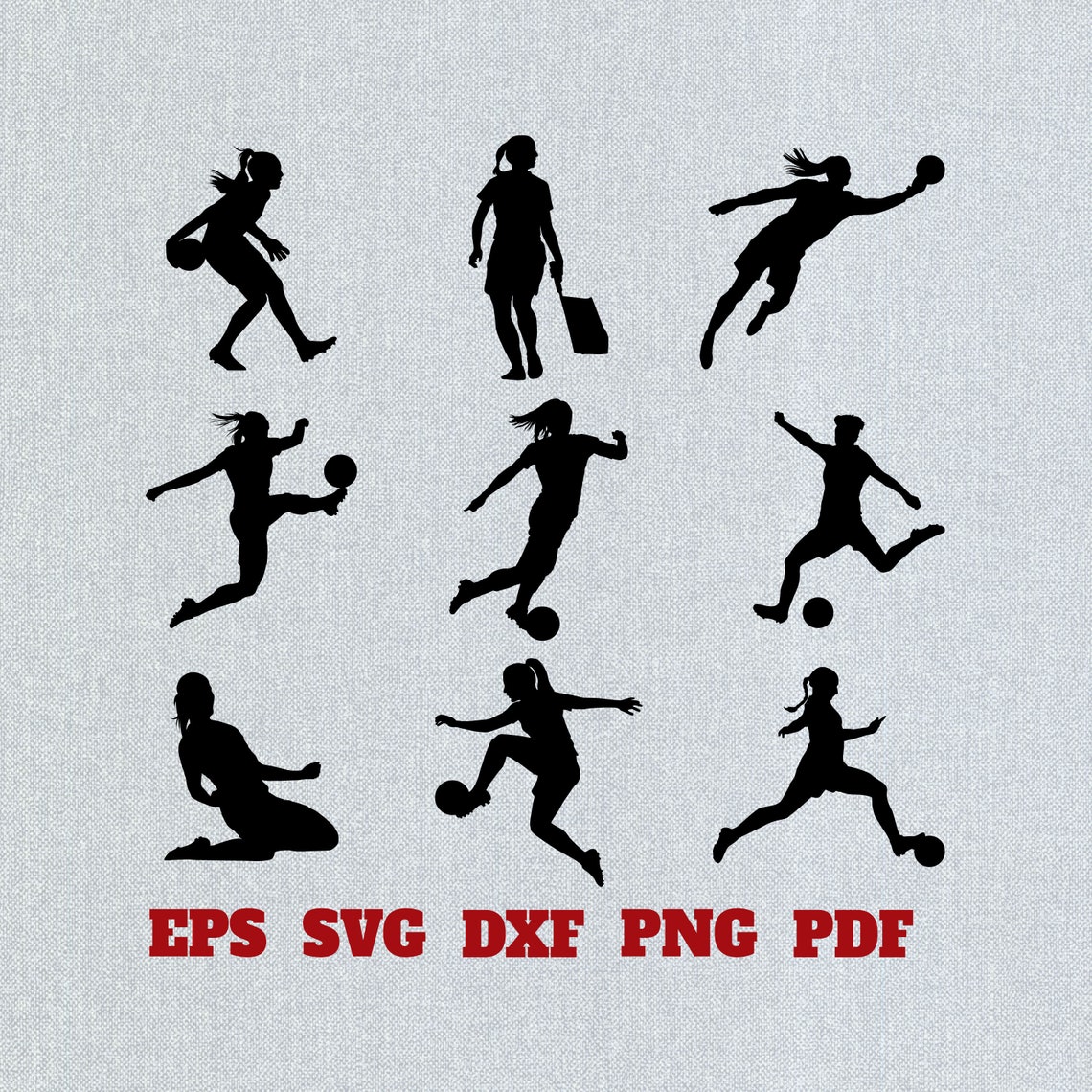 Soccer Girls Svg Bundle Soccer Girl Svg Clipart Digital - Etsy