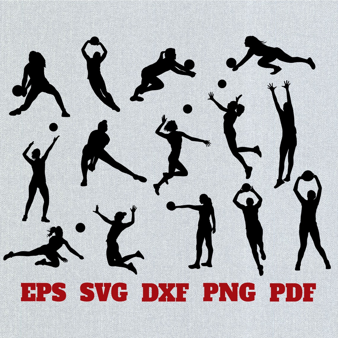 Volleyball Girls Svg Bundle Volleyball Girl Svg Clipart | Etsy