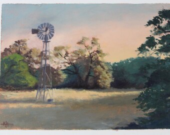 Windmill Oil Painting - Etsy