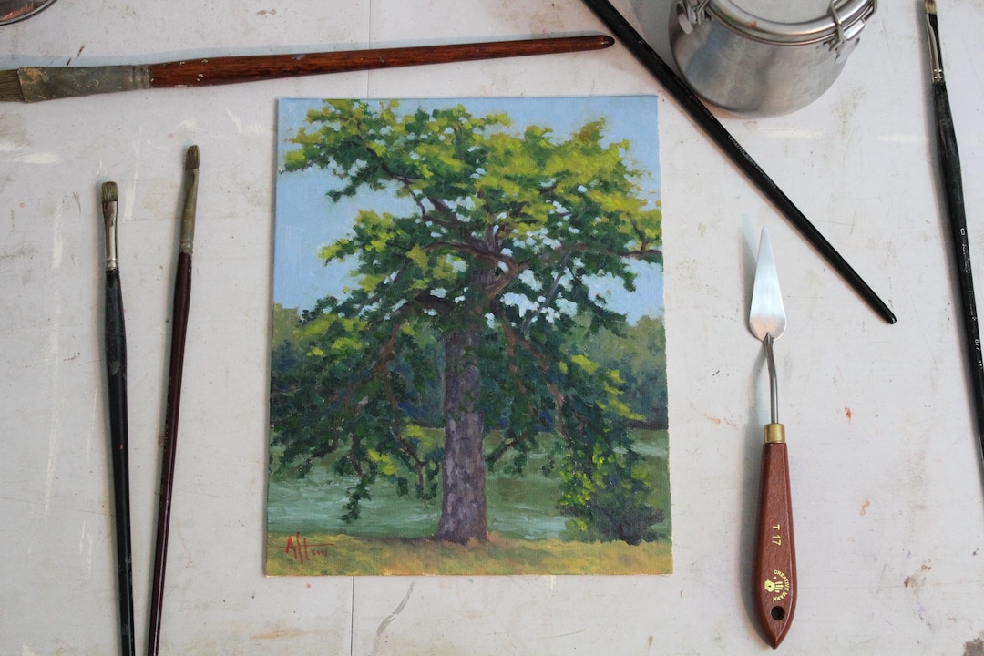 ORIGINAL Oil Painting: Cameron Park Pecan Tree - Etsy