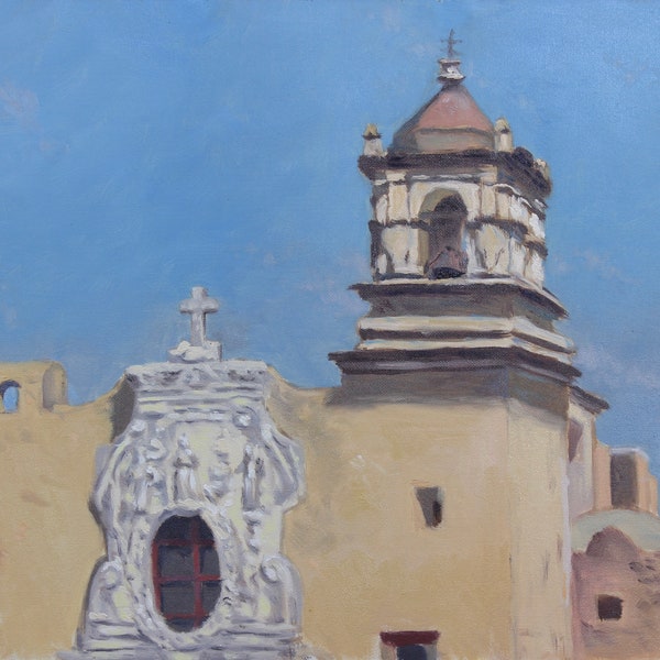 Texas Mission Painting - Etsy