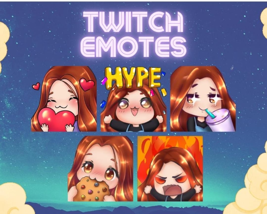 Ginger Streamergirl | Twitch Emotes | Cute Chibi Emotes Stream | Ready ...