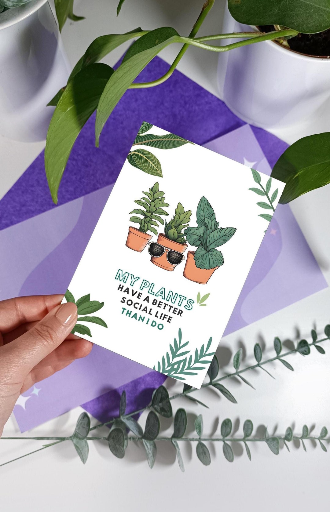Plantmom Life Greeting Card - My Plants Have a Better Social Life Than ...