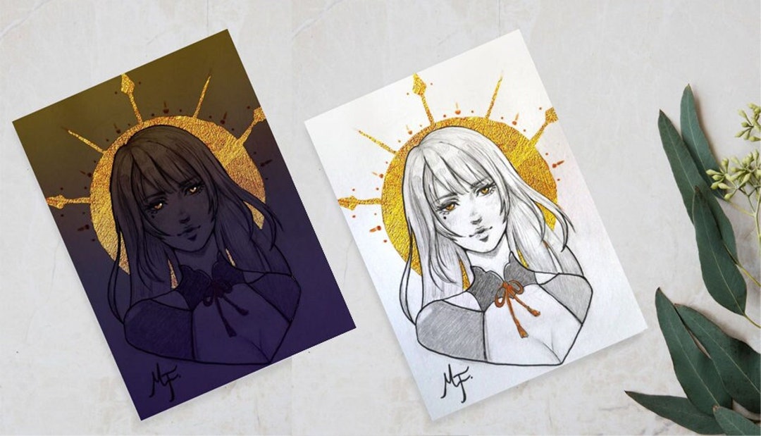 Raiden Shogun Ei Baal Poster - Baal Fanart Gold Illustration A4, A5, A6 ...