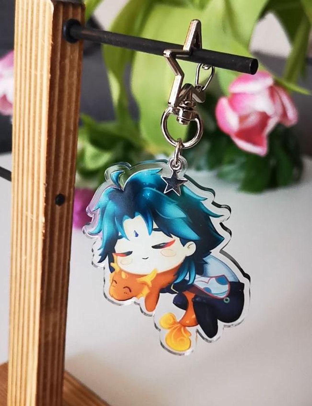 Xiao Keychain Genshin Impact - 6cm Acrylic Charms Double-sided Printed ...
