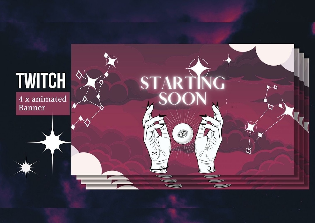 Witchy Sky - Animated Twitch Overlay Set | Magical Witch Banners | 4x ...
