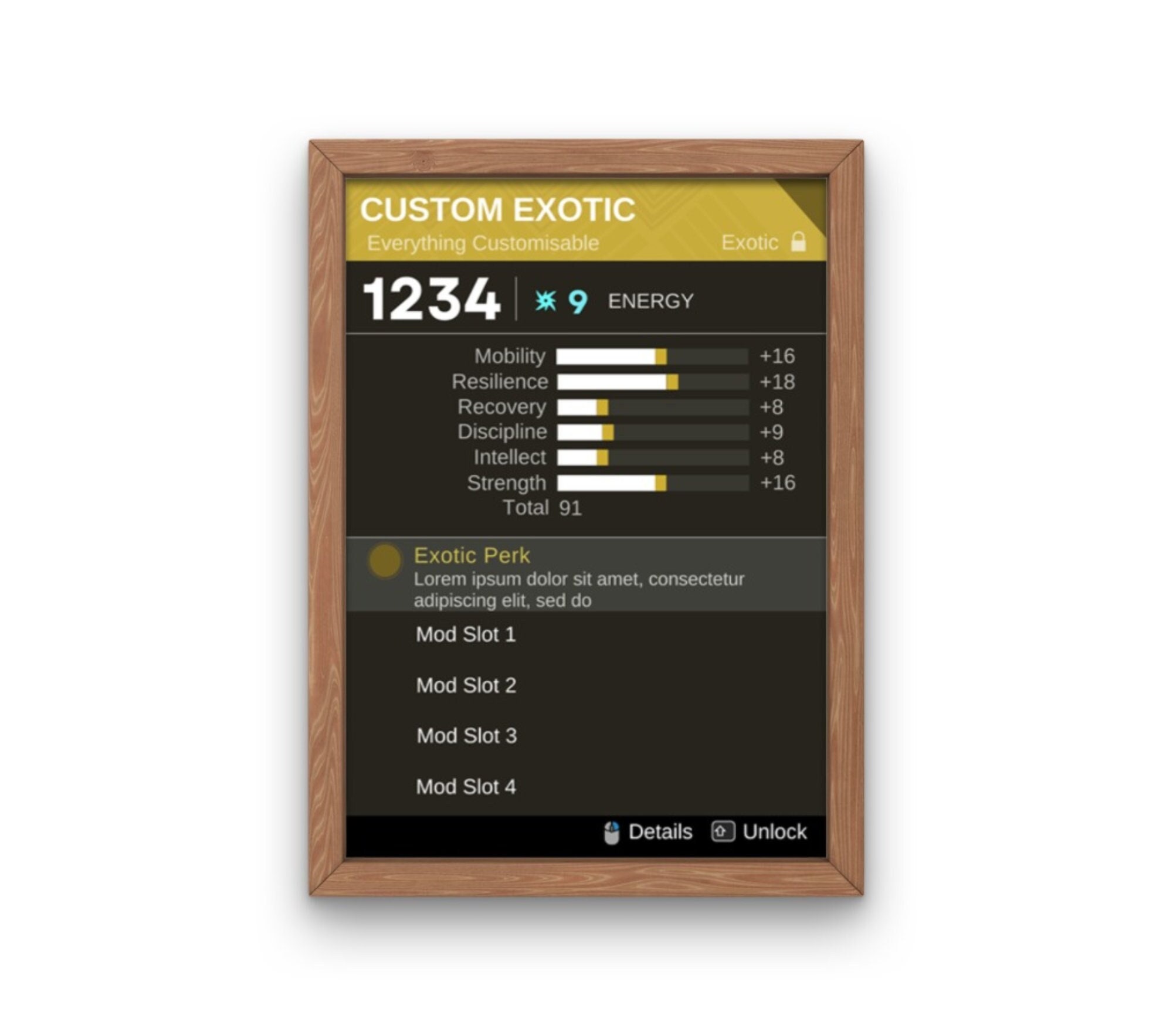 Destiny 2 Custom Exotic Digital Print | Gamer Tag, D&D Character ...