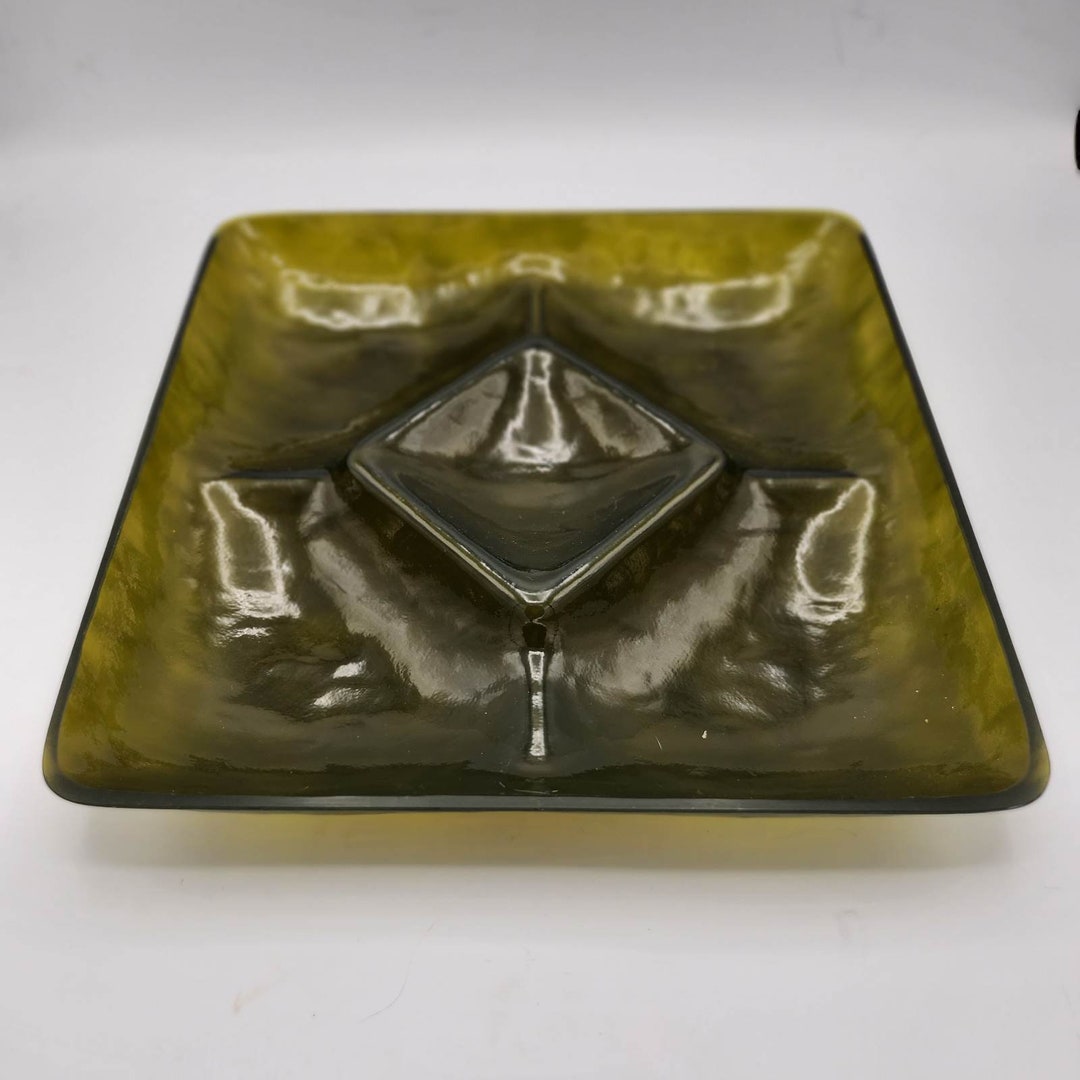 Vintage Made in CA MCM Grainware Dip Dish Platter Tray Molded Avocado ...