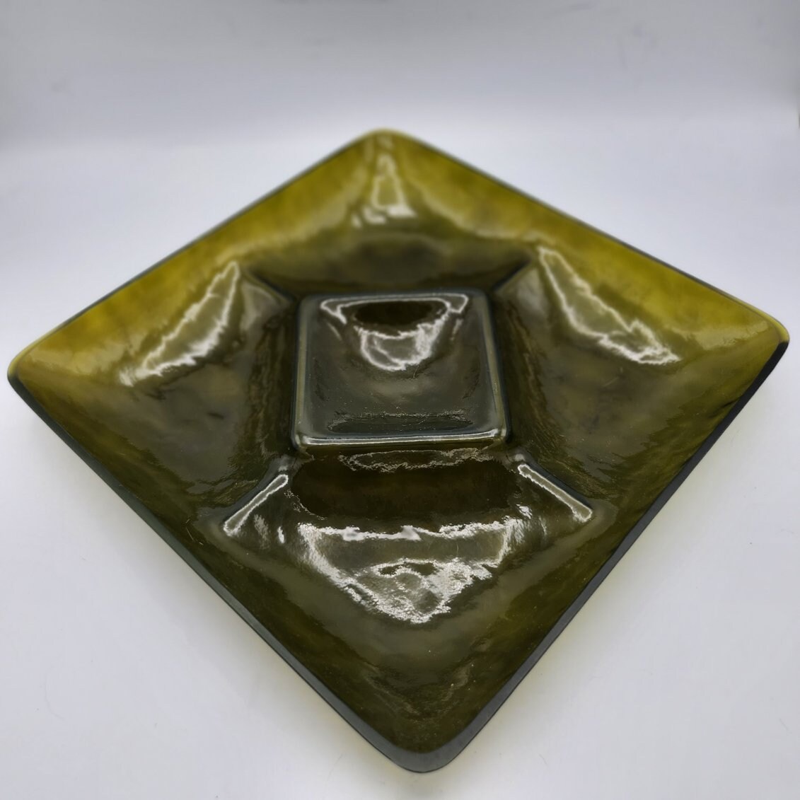 Vintage Made in CA MCM Grainware Dip Dish Platter Tray Molded Avocado ...