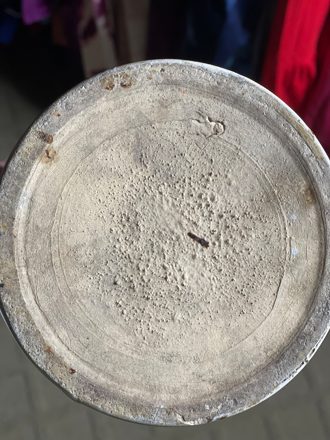 Folk Art Jug Stoneware Crock Moonshine Hand Painted Barn Well Farmhouse ...