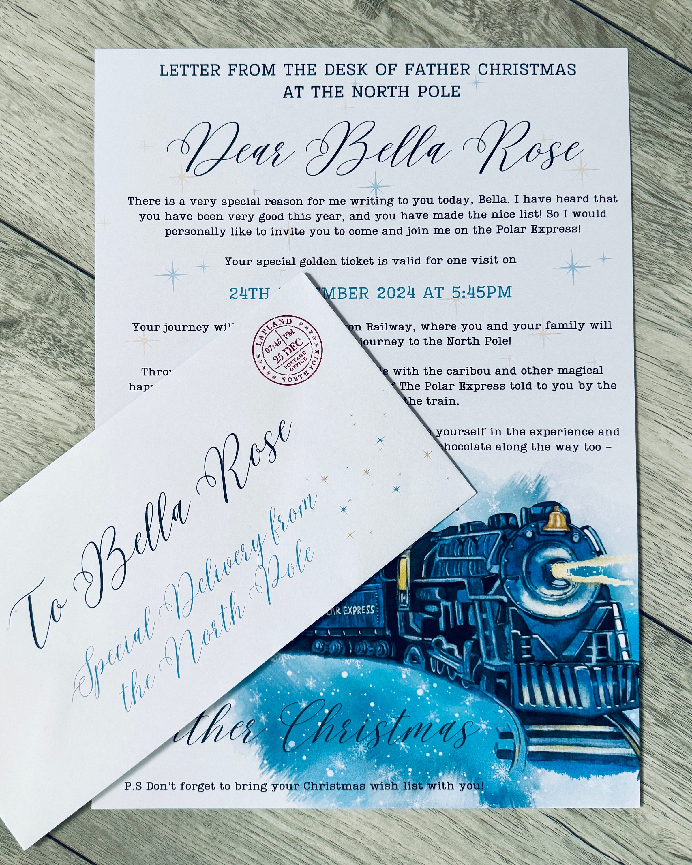 Personalised Polar Express Train Letter | Christmas Railway | Trip ...