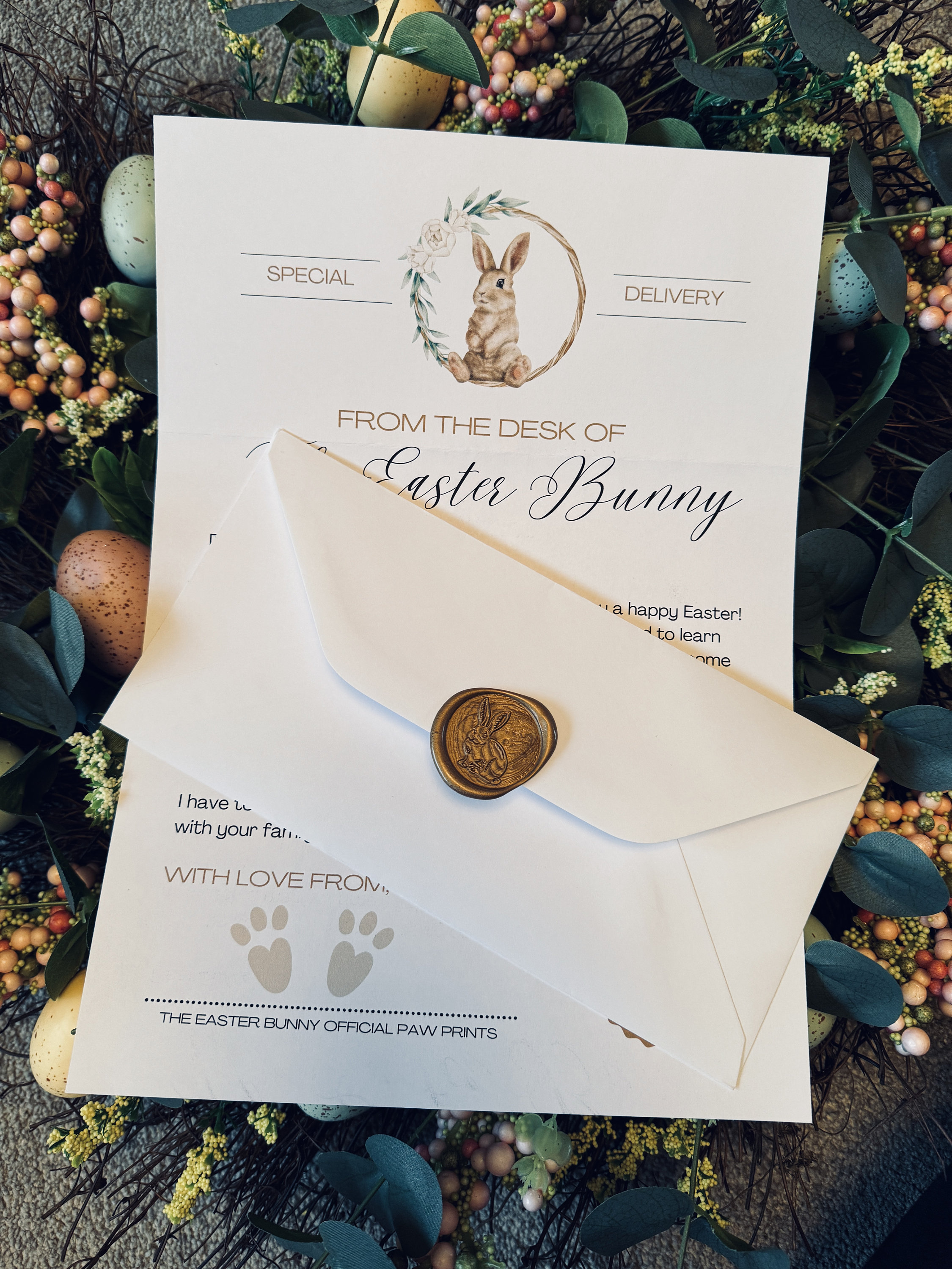 Easter Bunny Personalised Letter | Easter Gift - Etsy