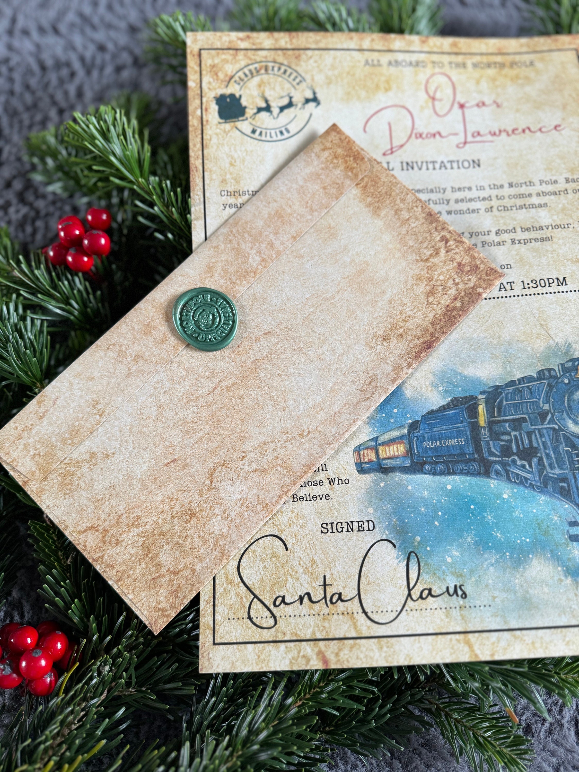 Personalised Polar Express Letter With North Pole Wax Seal Father ...