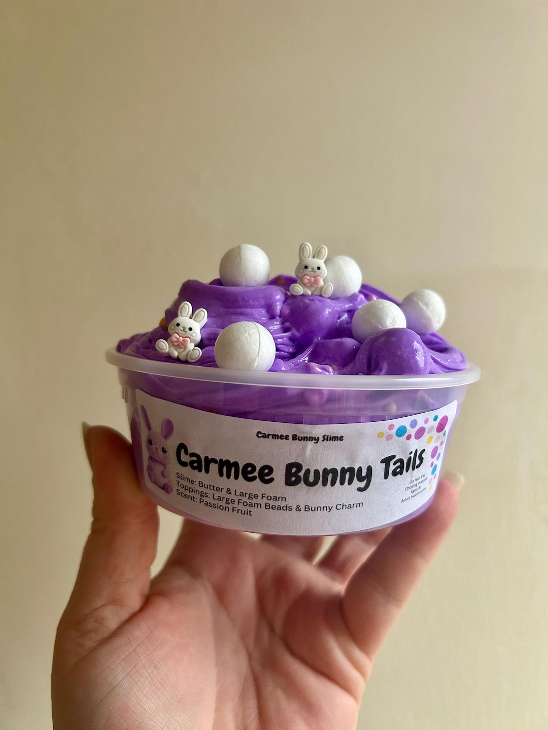 Carmee Bunny Tails Slime Butter Slime Foam Beads Easter Gift Purple ...