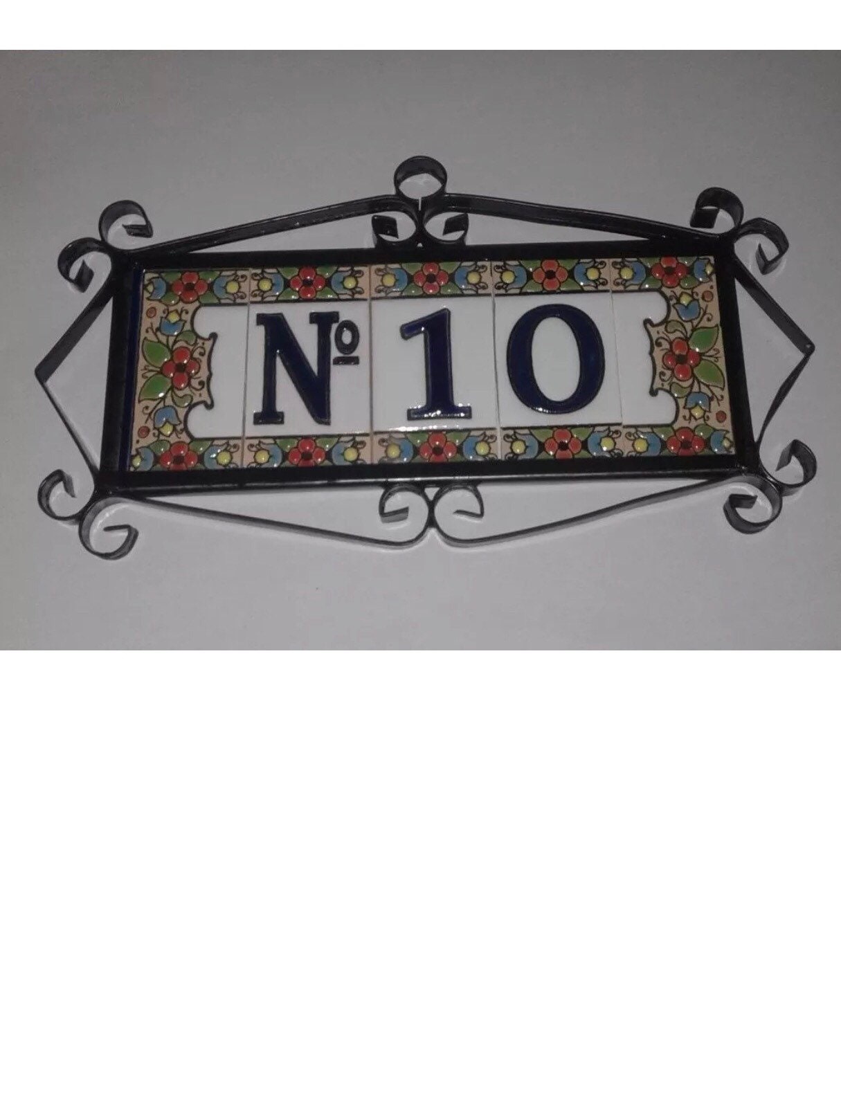 Genuine Spanish House Numbers & Letters Tiles. Ceramic, Navy Blue ...