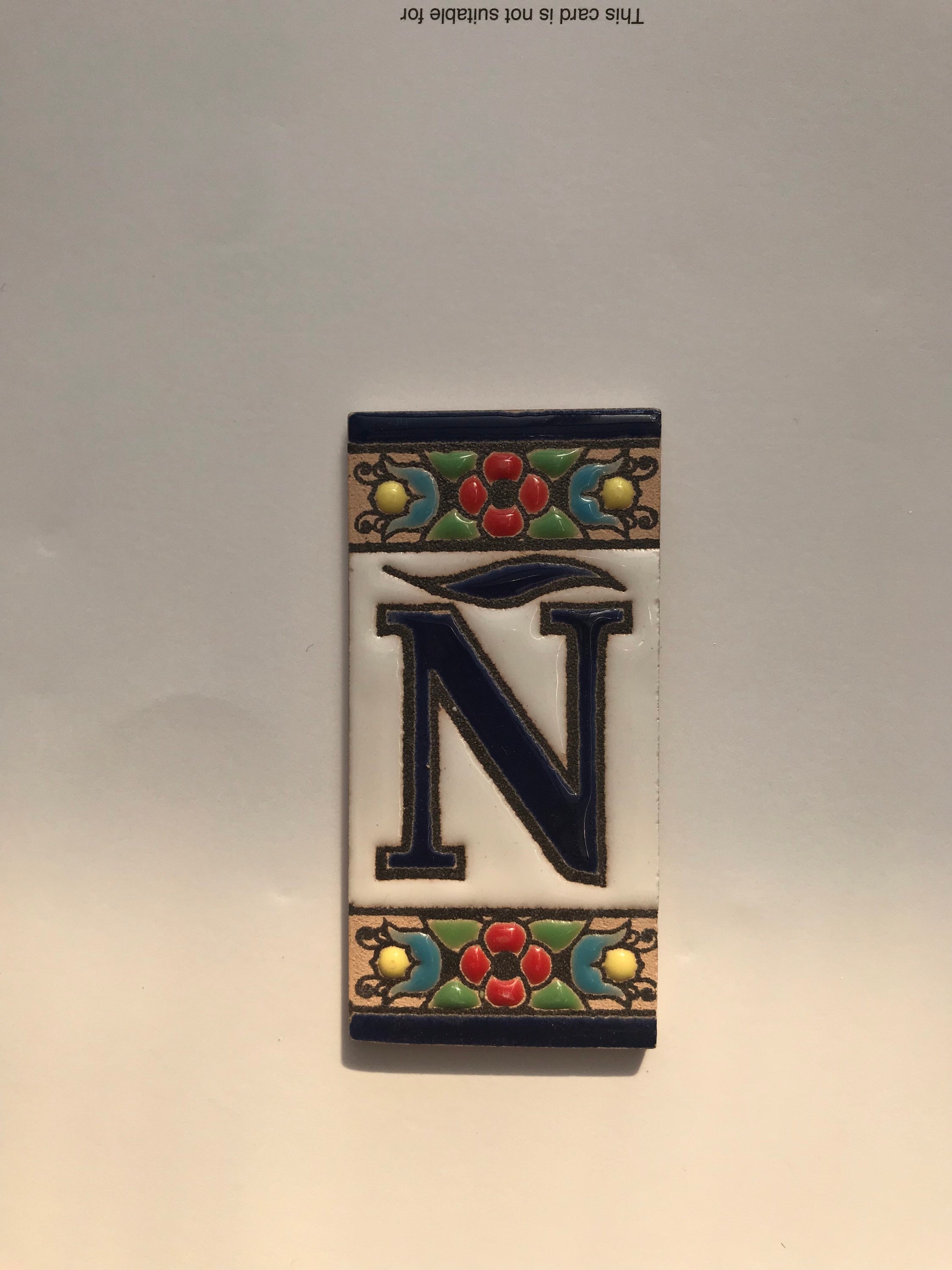 Genuine Spanish House Numbers & Letters Tiles. Ceramic, Navy Blue ...