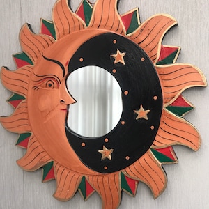 Stunning Sun & Moon Mirrors. Fair Trade. Hand Carved, Hand Painted ...