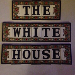Genuine Spanish House Numbers & Letters Tiles. Ceramic, Navy Blue ...