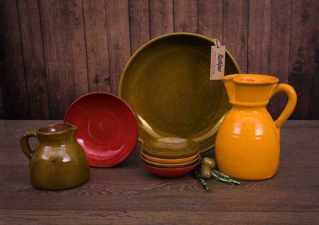 Rustiqua Spanish Kitchen Pottery Ceramic Range. Tapas, Dip Bowls, Salad ...