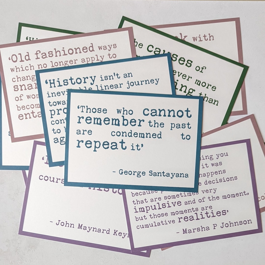 History Quote Postcards Pack of 12 - Etsy