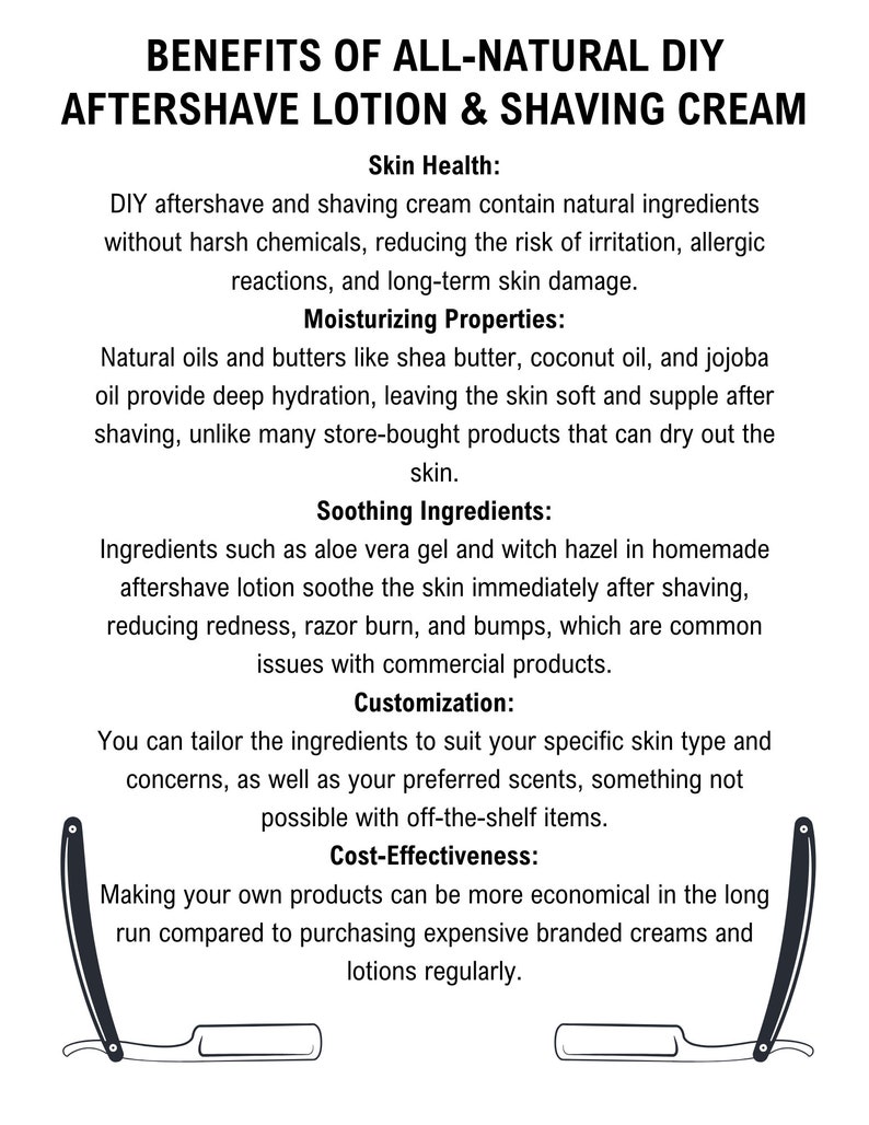 DIY Shaving Cream, Aftershave Recipe, Men Skin Care 100% Natural ...