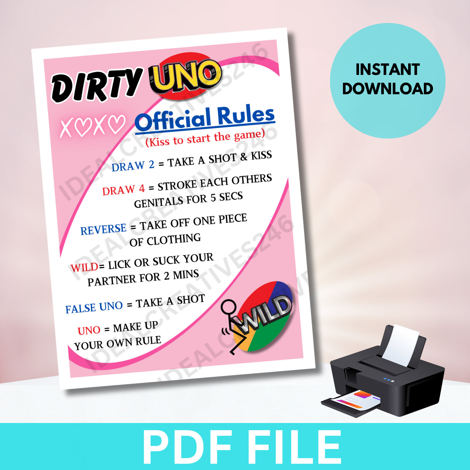 Dirty UNO - Sex Game - Etsy
