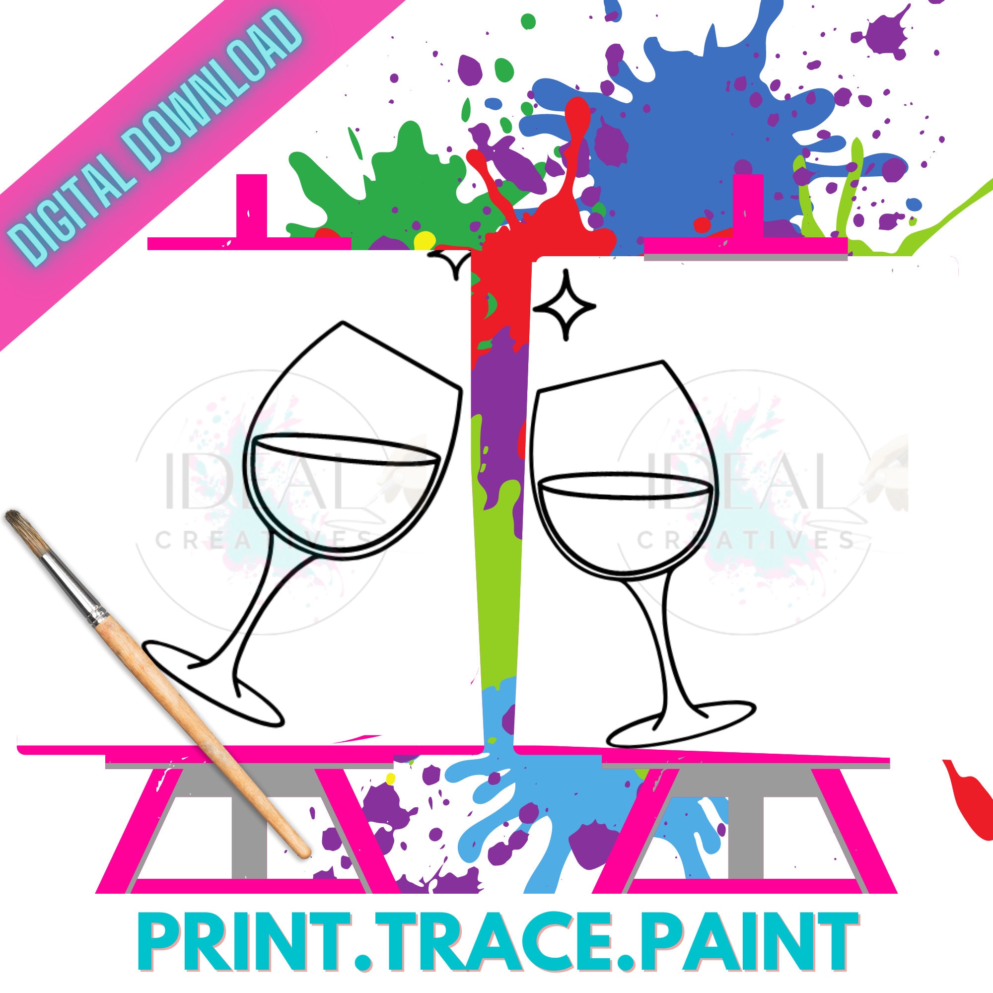 Couple's Sip and Paint Couples Kit (wine Glasses) - Etsy