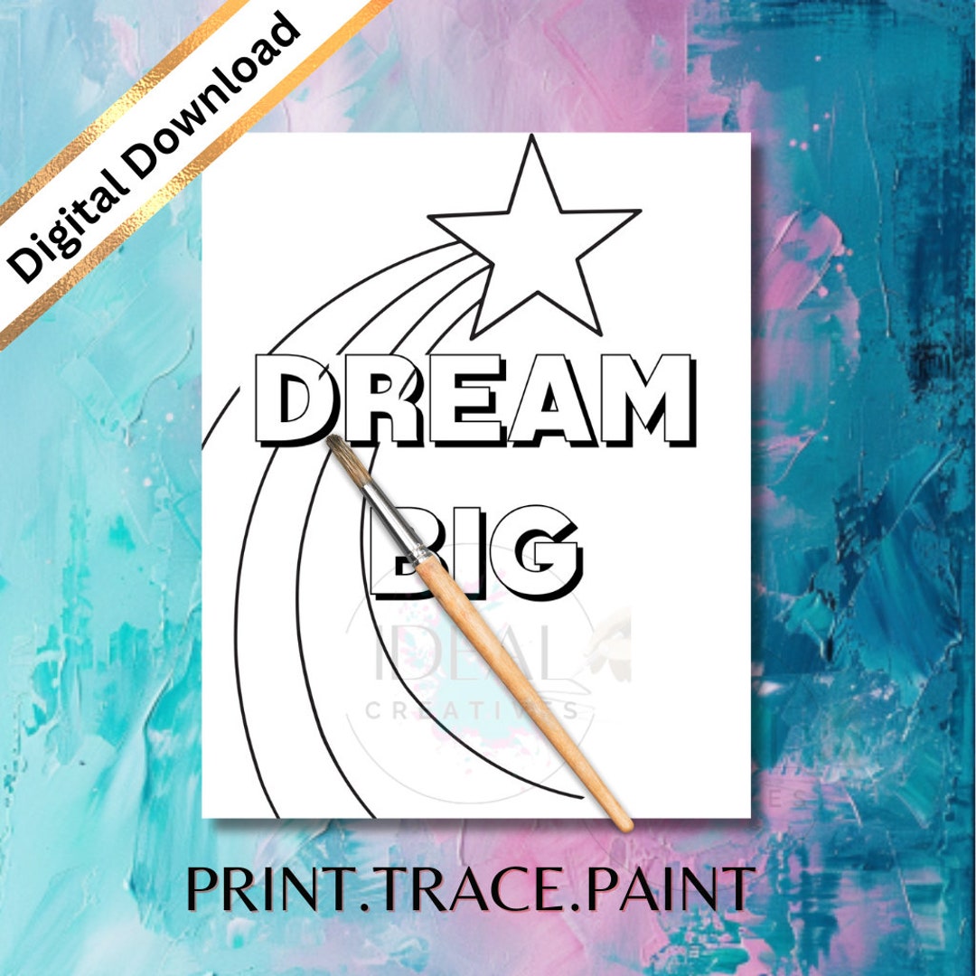 Dream Big - Inspirational Quotes Pre-drawn Canvas - Etsy