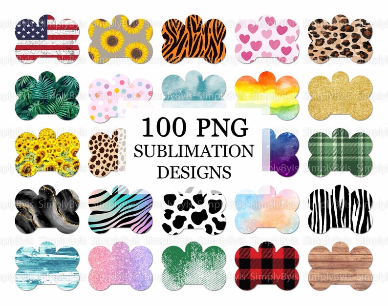 Bone Dog Tag Bundle, Dog Tags Sublimation, Pet Tag Png Bundle, Bone Dog ...