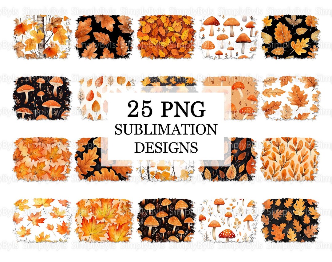 Autumn Sublimation Design Bundle, Fall Background Png, Cozy Sublimation ...