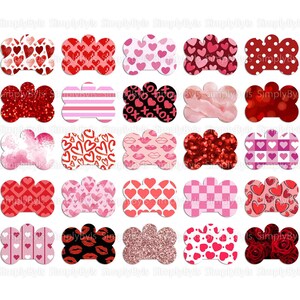 Valentine's Day Bone Dog Tag Sublimation, Valentines Day Pet Tag Png ...