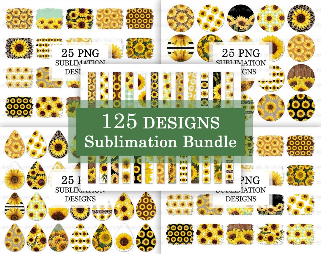 Sunflower Sublimation Bundle, Sunflowers Sublimation Earring, Flowers ...