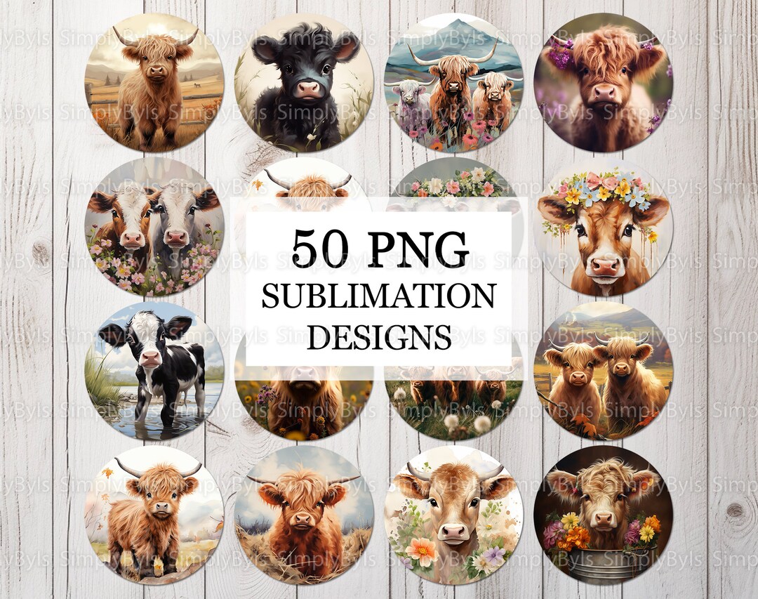 Cow Car Coaster Bundle, Highland Cow Coaster Png, Farm Car Coaster ...