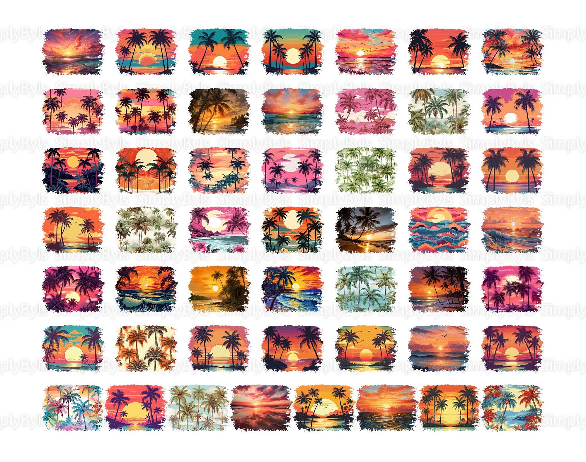 Retro Beach Sunset Sublimation Designs, Summer Background Png, Ocean ...