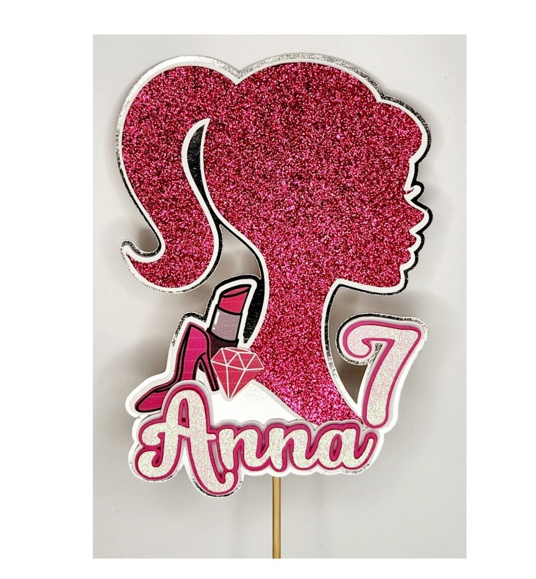 Girly Cake Topper Pink Doll Topper Makeup Birthday Decoration High ...