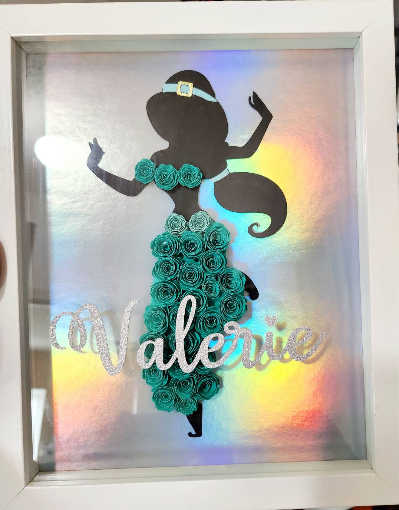 Jasmine Shadow Box Jasmine Silhouette Floral Shadow Box - Etsy
